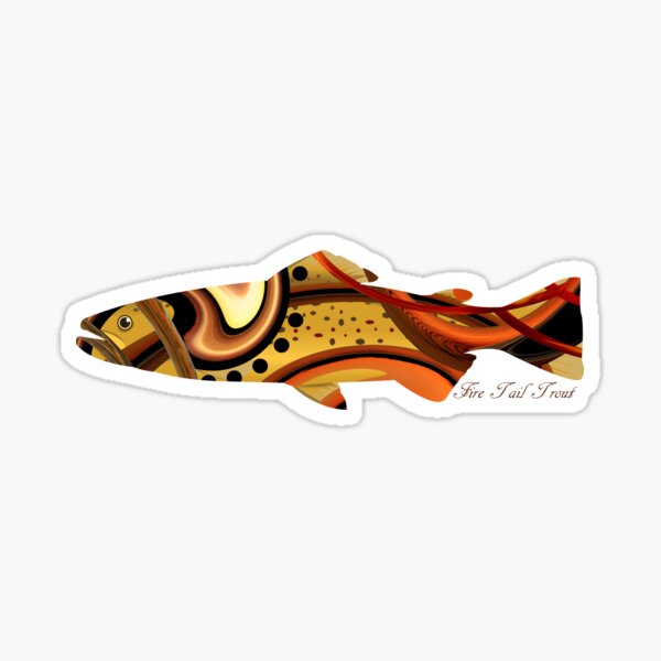 "Fire Tail Trout" Sticker for Sale by Whisperingpeaks | Redbubble