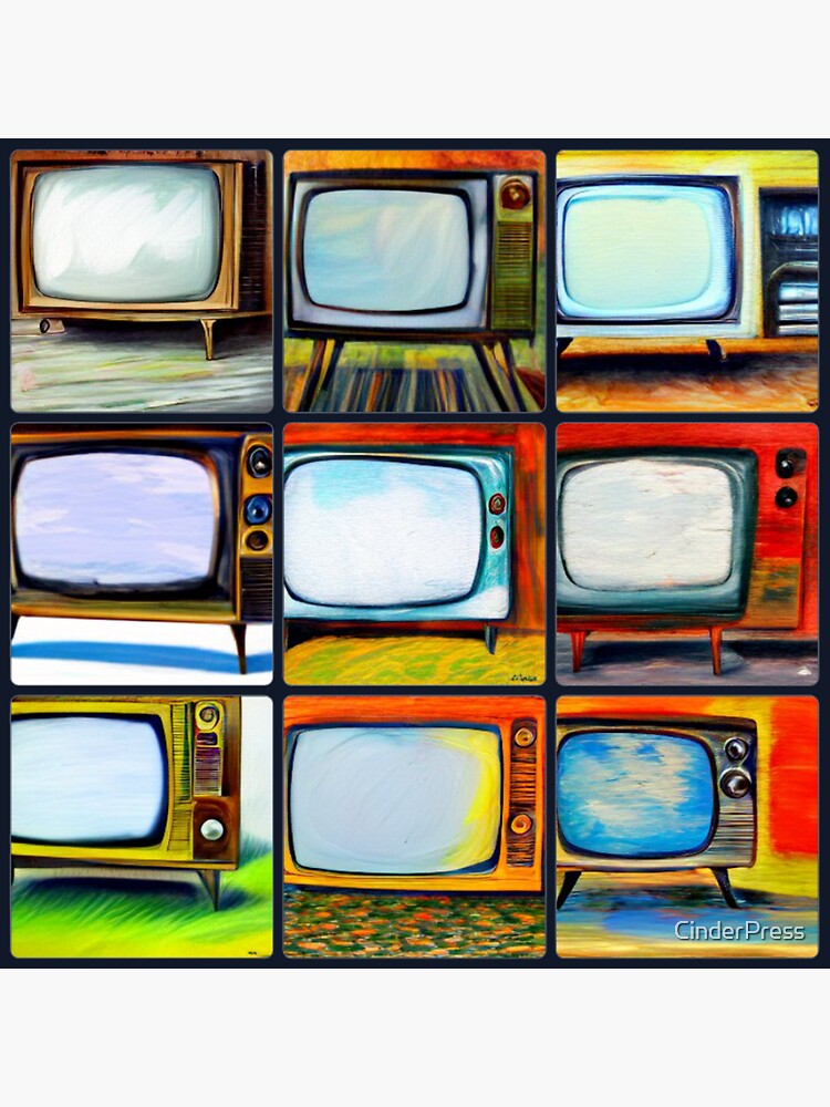 "Public Television Art / TV Art" Sticker for Sale by CinderPress ...