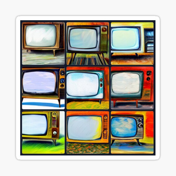 "Public Television Art / TV Art" Sticker for Sale by CinderPress ...
