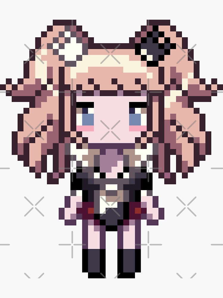 "Junko Enoshima Chibi Pixel Art" Sticker for Sale by dopey-kun | Redbubble