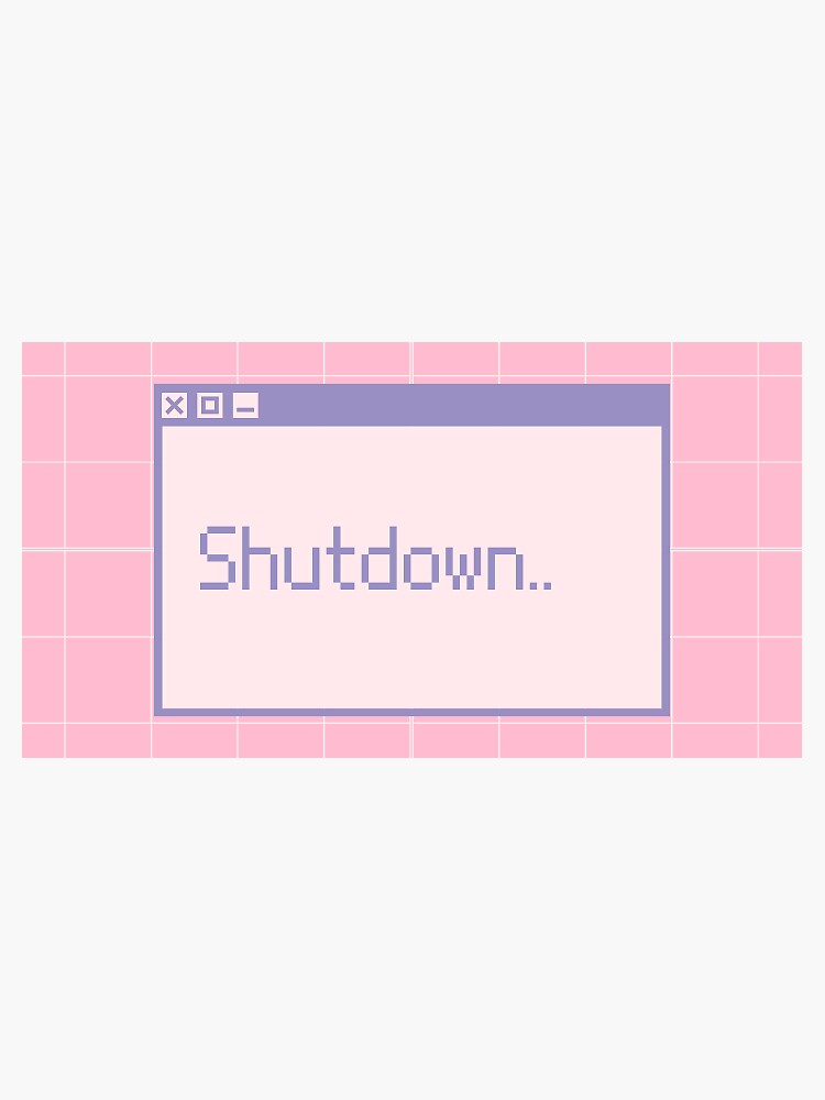 "Shutdown Retro Pixel Landscape Rectangle Laptop Sticker" Sticker for ...