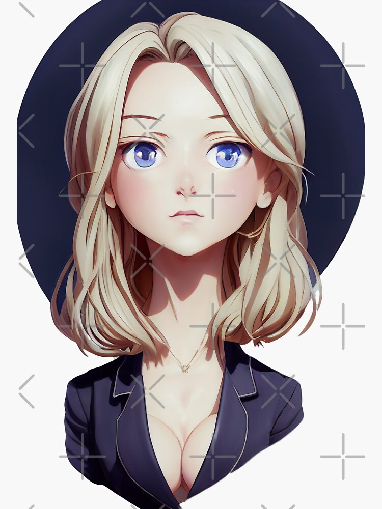 Pinup Anime Big Boobs Blonde Girl 8 Sticker For Sale By Osy003