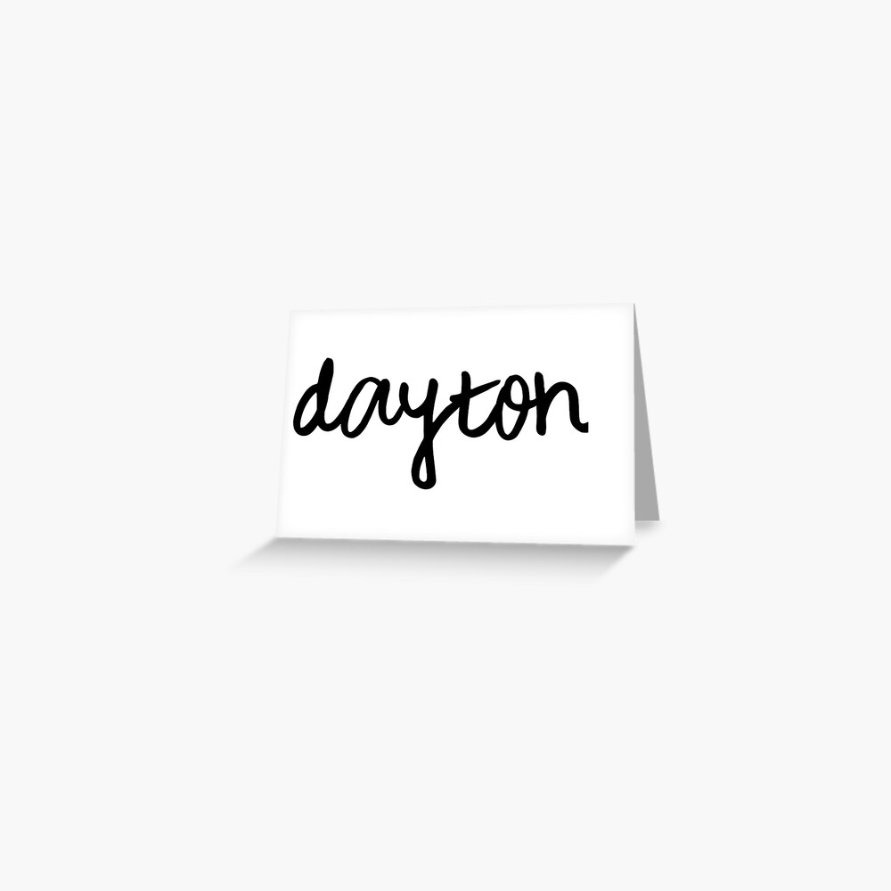 "University of Dayton Cursive" Greeting Card by Ashleylcoop | Redbubble