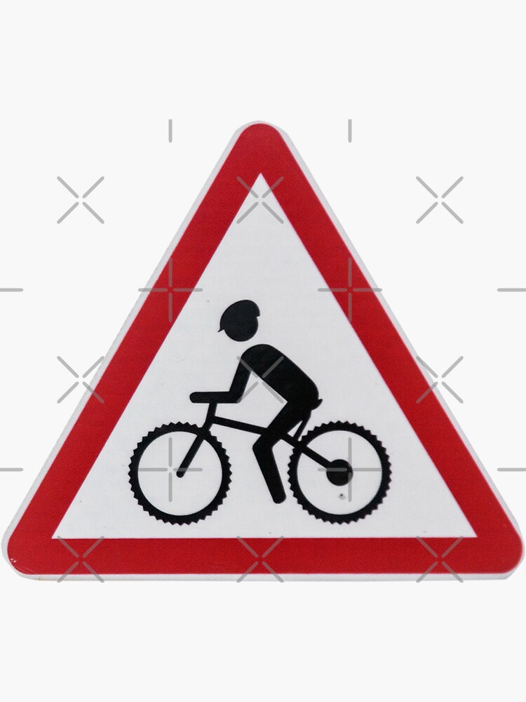 "Bike road sign " Sticker for Sale by gmstockstudio | Redbubble