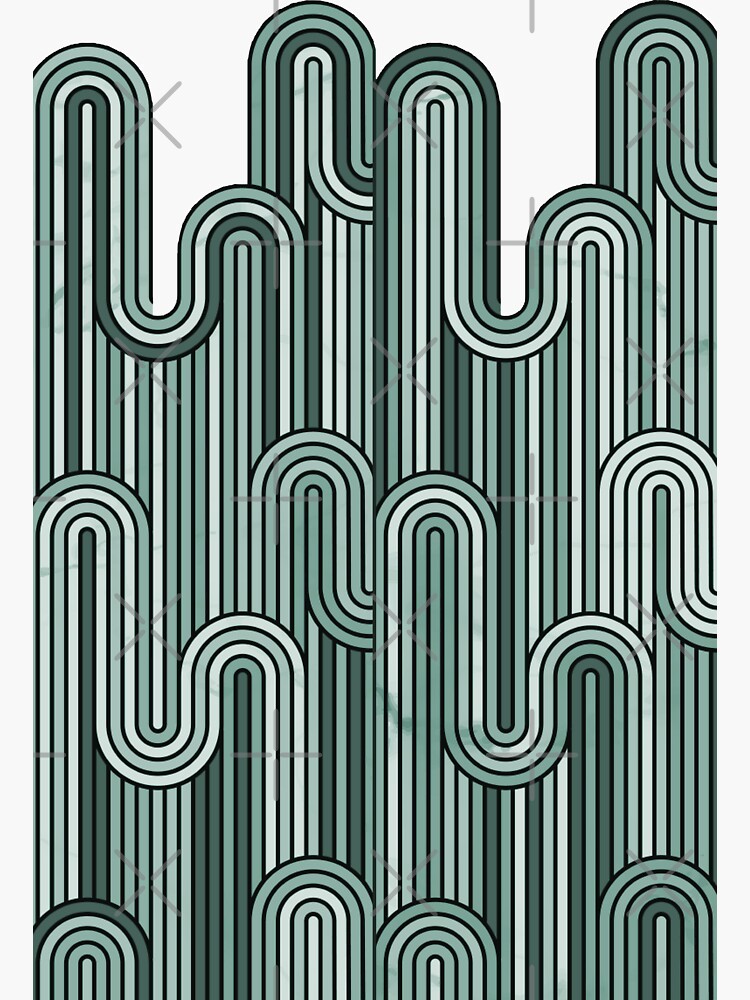 "Retro Wavy Stripes - Sage Green" Sticker for Sale by SilverPegasus ...