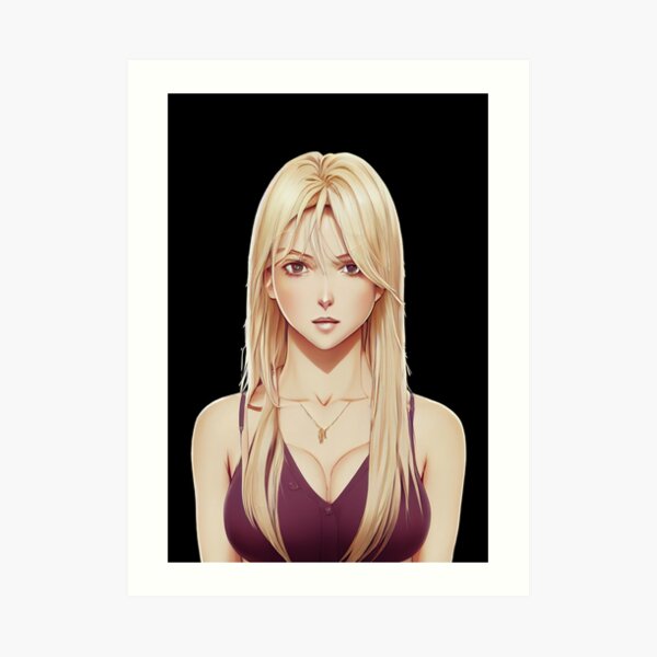 Pinup Anime Big Boobs Blonde Girl 13 Art Print For Sale By Osy003