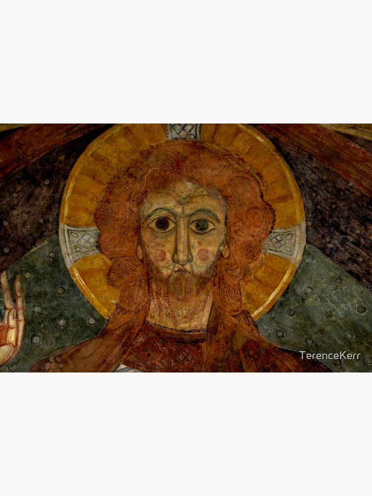 "Dark-eyed, red-haired Jesus Christ, Nevers Cathedral" Sticker for Sale ...