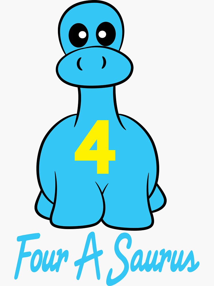 "Four A Saurus Dinosaur" Sticker by CreativeStrike | Redbubble