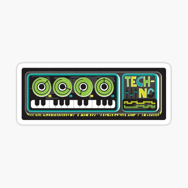 "Techno Synth" Sticker for Sale by AmeeMax | Redbubble