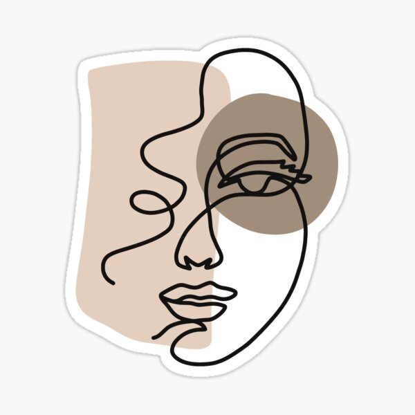 "Illustrative Girl Face" Sticker for Sale by SAarcado | Redbubble