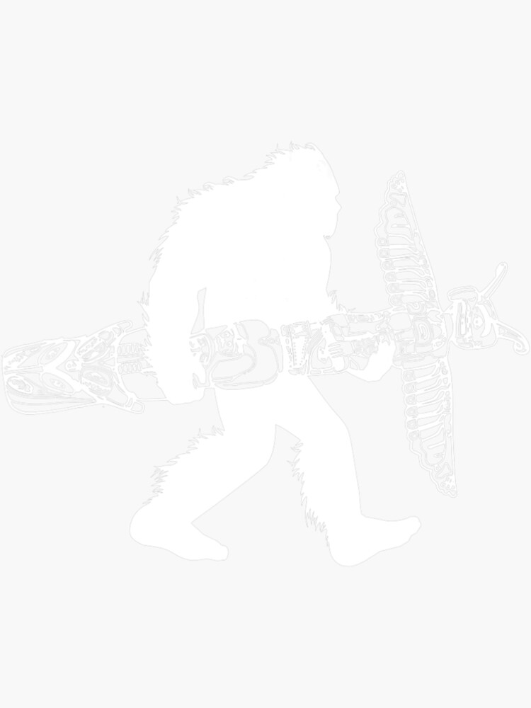 "Bigfoot With Totem Pole Northwest Sasquatch Native American" Sticker ...