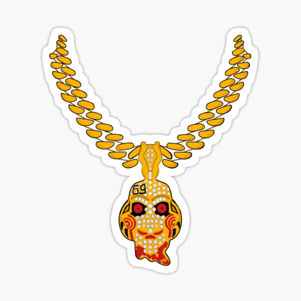 "GOLD TEKASHI 69 SAW PENDANT " Sticker for Sale by Color-Toonix | Redbubble