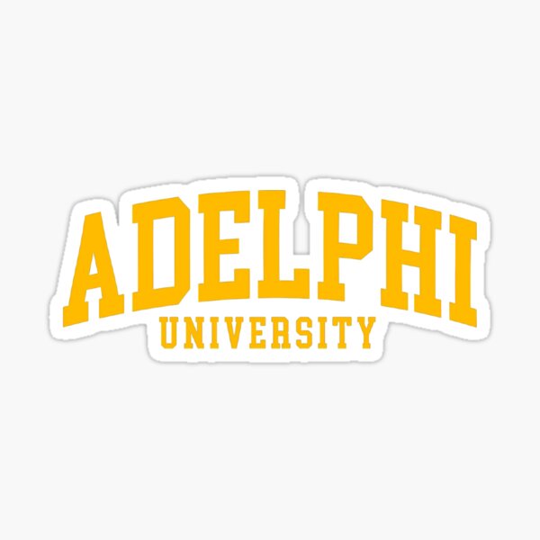 "adelphi university - college font curved " Sticker for Sale by ...