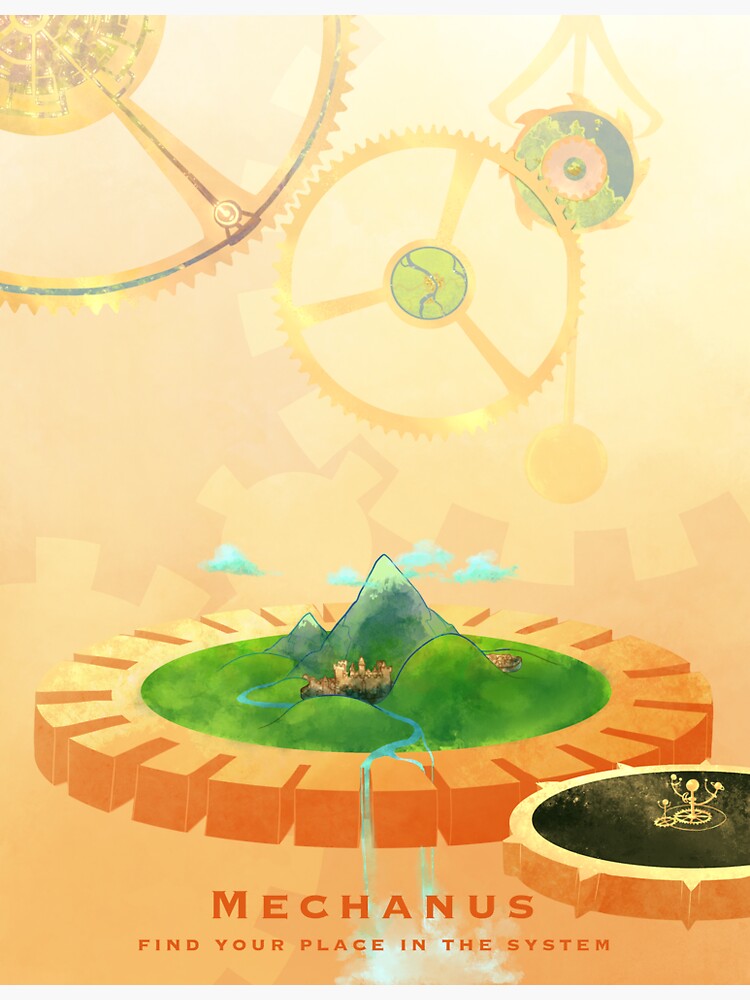 "Mechanus Travel Poster" Sticker for Sale by RWDPodcast | Redbubble