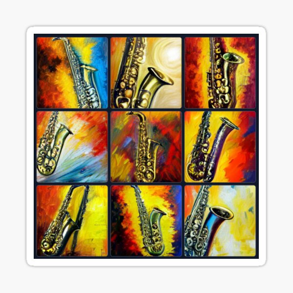 "Saxophone Art" Sticker for Sale by CinderPress | Redbubble