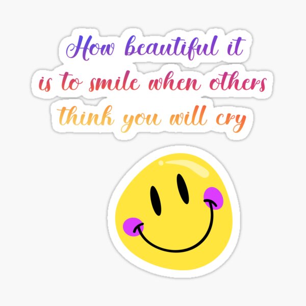 "Just smile" Sticker for Sale by Acryart | Redbubble