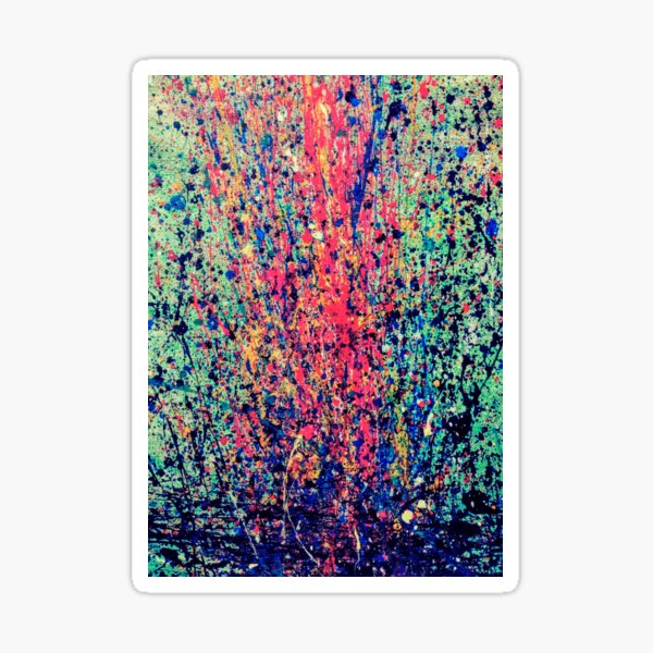 "Rainbow eruption abstract expressionism splatter " Sticker for Sale by ...