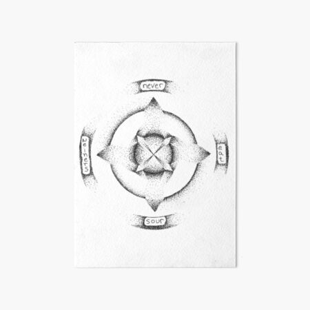 "Funny stippling compass north south mnemonic memory tool" Art Board ...