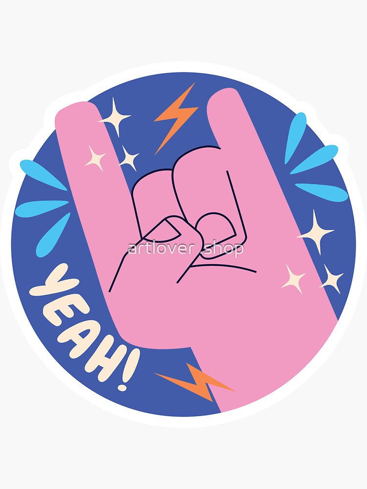 "Yeah!" Sticker for Sale by meArtlover | Redbubble