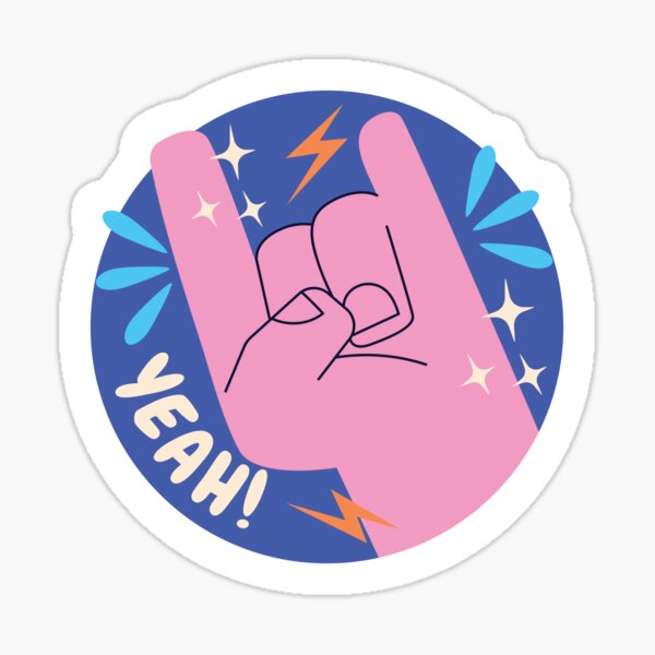 "Yeah!" Sticker for Sale by meArtlover | Redbubble