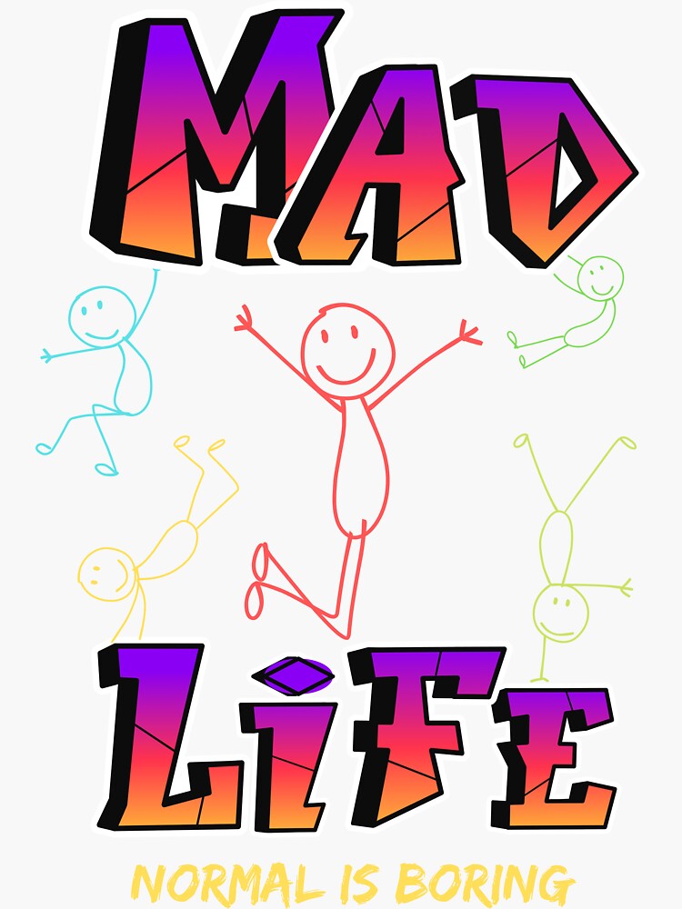 "Cool funny mad life cartoon people " Sticker for Sale by AEROSPACE-IND ...