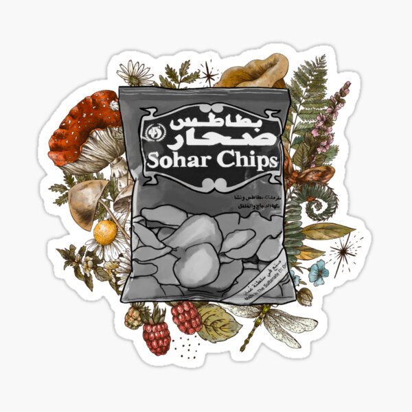 "SOHAR chips " Sticker for Sale by IbaaArts | Redbubble