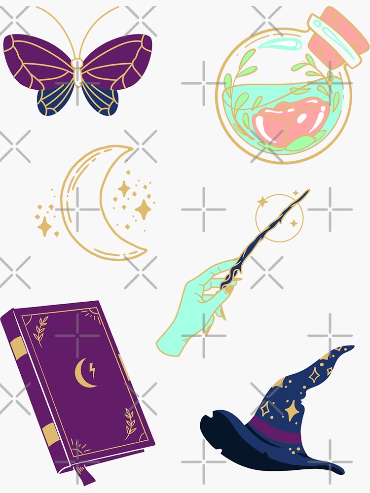 "Witchy icons" Sticker for Sale by DreamerJournal | Redbubble