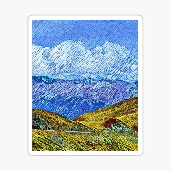 "Colorful mountains" Sticker for Sale by Vantrip | Redbubble