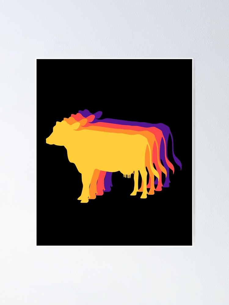 "Rainbow cow #3" Poster for Sale by VividArtDsgn | Redbubble