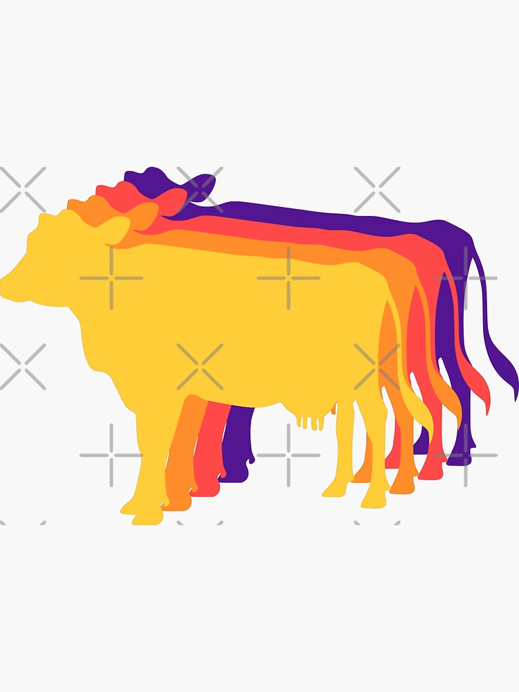 "Rainbow cow #3" Sticker for Sale by VividArtDsgn | Redbubble
