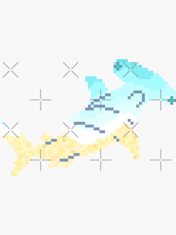 "Modern Pixel Sea Hammerhead Shark" Sticker for Sale by jofudachi ...