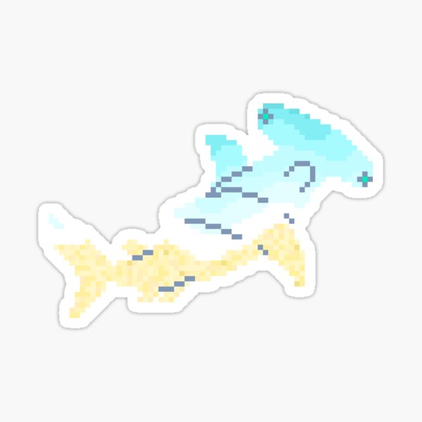 "Modern Pixel Sea Hammerhead Shark" Sticker for Sale by jofudachi ...