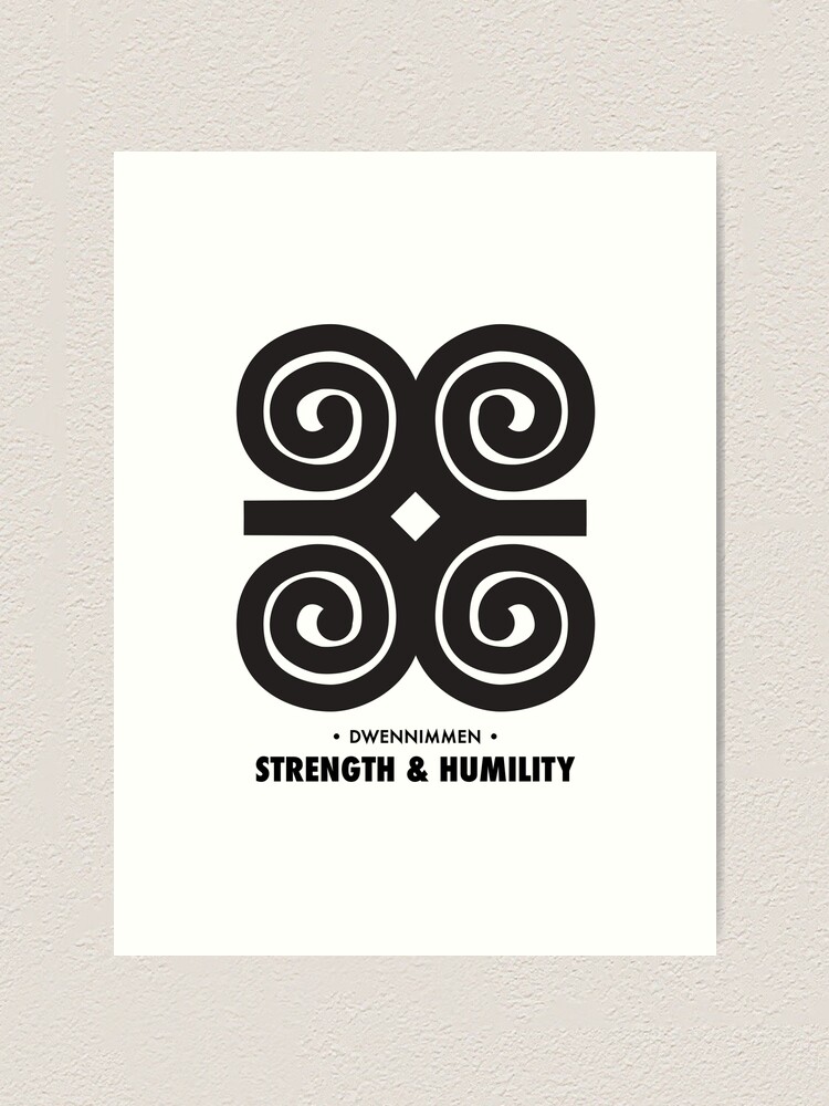 "DWENNIMMEN - RAM'S HORNS Adinkra Symbol of Humility and Strength" Art ...