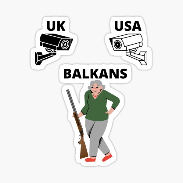 "Balkan security cameras" Sticker for Sale by balkansunite | Redbubble