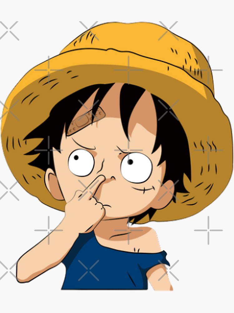 "One Piece Monkey D. Luffy Picking Nose" Sticker for Sale by kyokyyosei ...