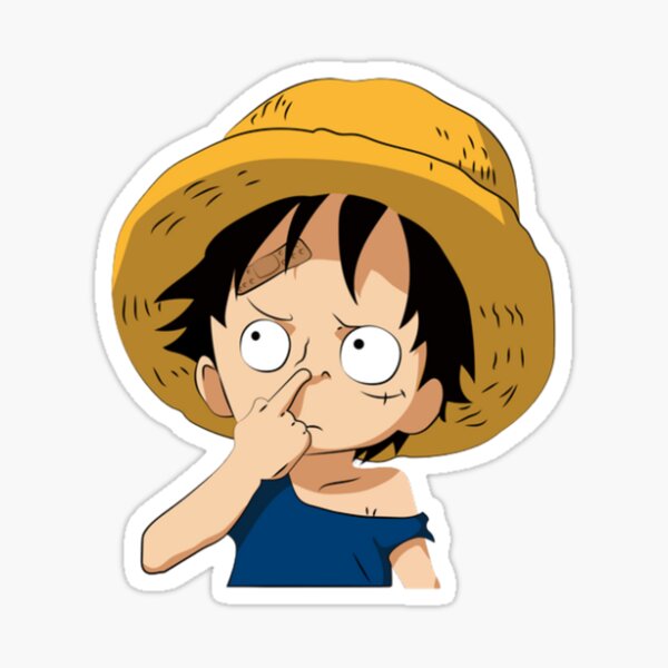 "One Piece Monkey D. Luffy Picking Nose" Sticker for Sale by kyokyyosei ...
