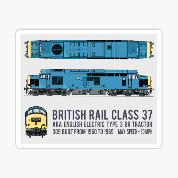 "British Rail Class 37 English Electric Type 3 Locomotive Diagrams Gift ...