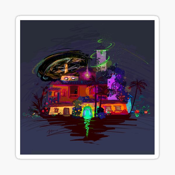 "Halloween House - Neon Explosion" Sticker for Sale by JunosBubble ...