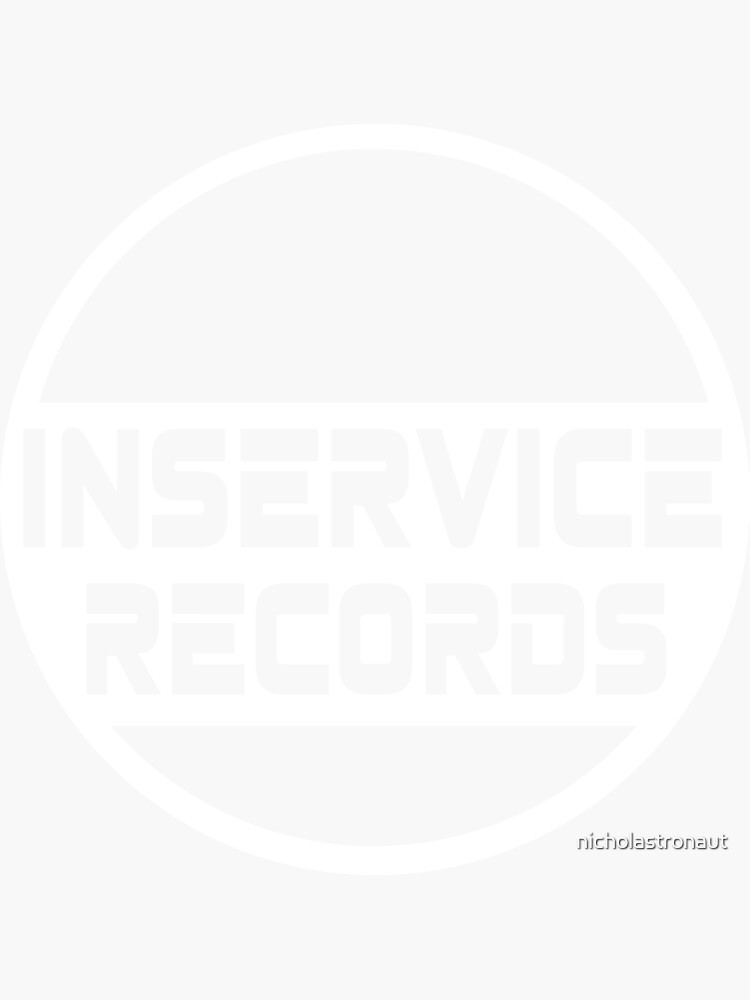 "Inservice Records (White Logo)" Sticker for Sale by nicholastronaut ...