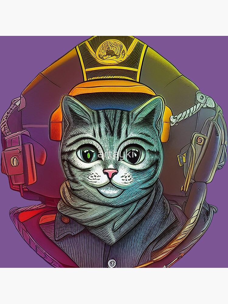 "Pilot Cat - Cute Soldier Cat Fighter Jet Pilot" Poster for Sale by ...