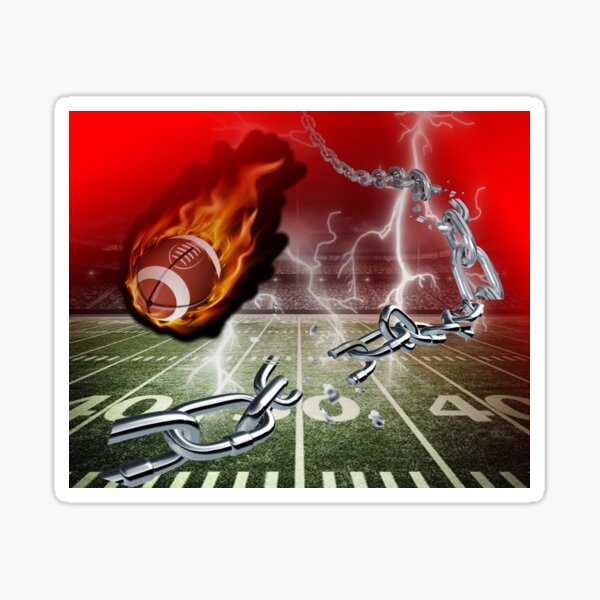 "Football Flames AOP" Sticker for Sale by SamuelMolina | Redbubble