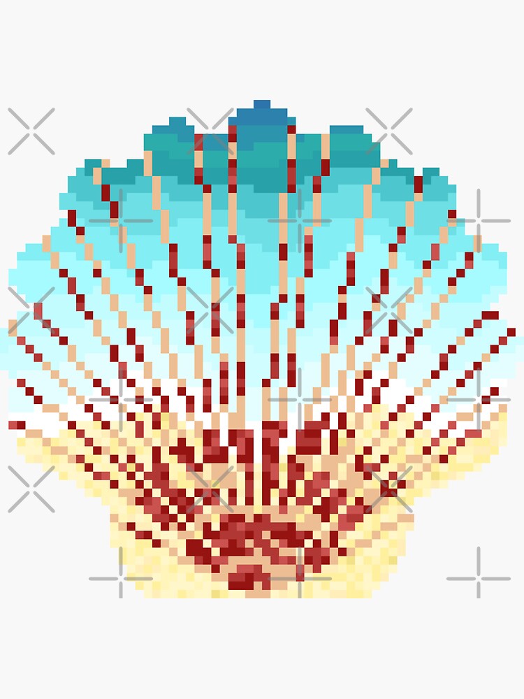 "Modern Pixel Sea Clam" Sticker for Sale by jofudachi | Redbubble