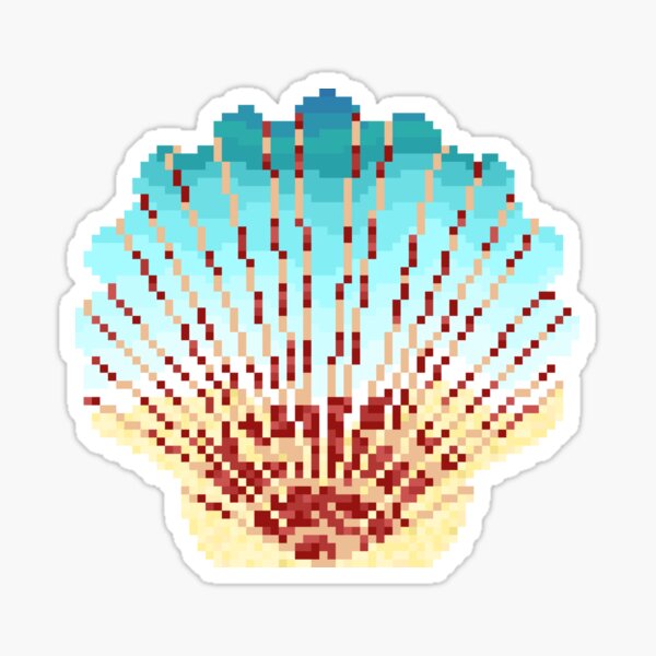 "Modern Pixel Sea Clam" Sticker for Sale by jofudachi | Redbubble
