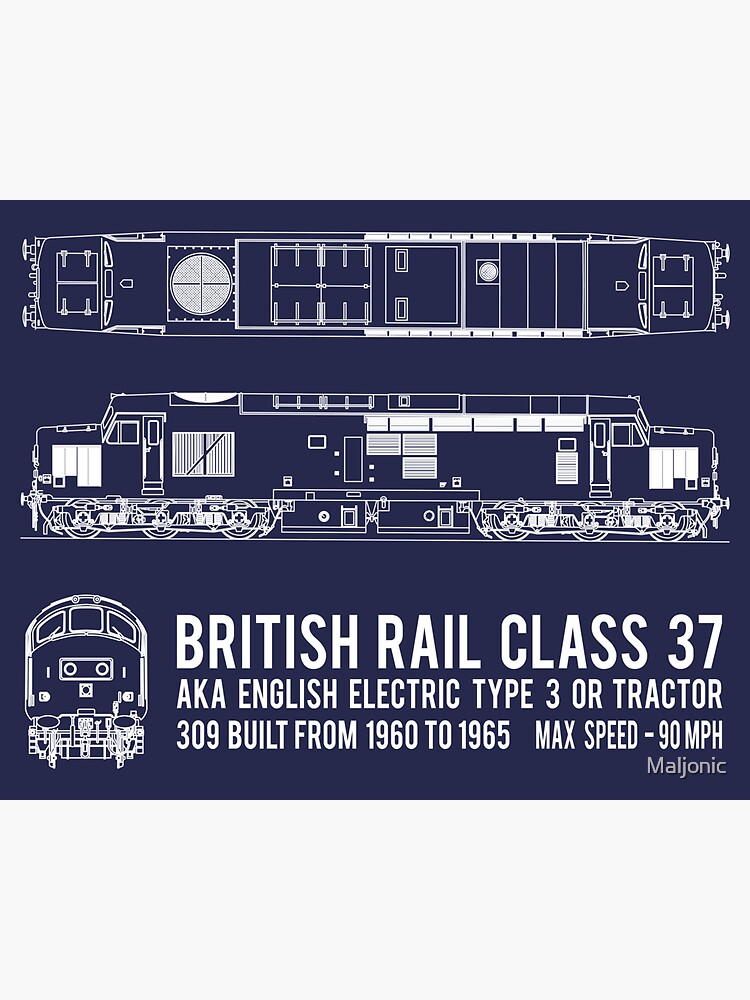 "British Rail Class 37 English Electric Type 3 Locomotive Blueprint ...
