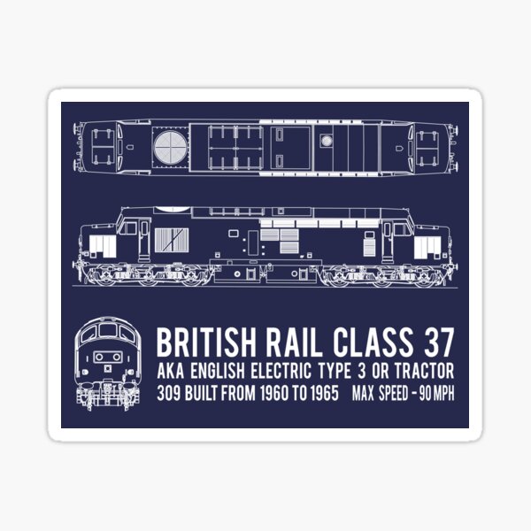 "British Rail Class 37 English Electric Type 3 Locomotive Blueprint ...