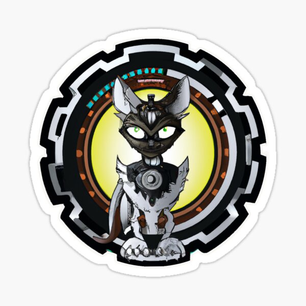 "Cy-cy-cybercat" Sticker for Sale by EdGarsson | Redbubble
