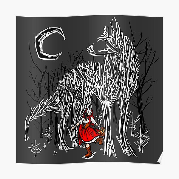 "Little Red Riding Hood and the Big Bad Wolf" Poster for Sale by ...