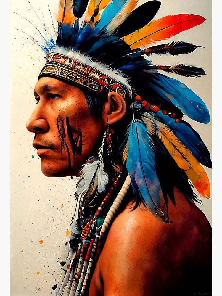 "Indian Brave 1" Sticker for Sale by Yontartov | Redbubble