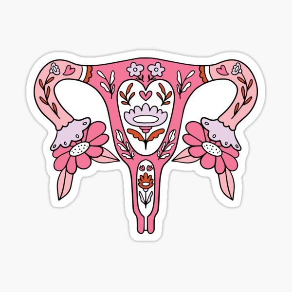 "cute pink floral uterus feminist sticker" Sticker for Sale by ...
