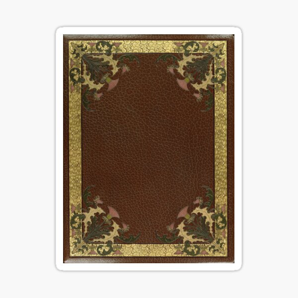 "Dark brown leather with gold inlay floral boder design book cover ...